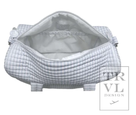 PIMLICO BLUE STRIPE QUILTED STROLLER BAG – Southern Sorelle Embroidery ...