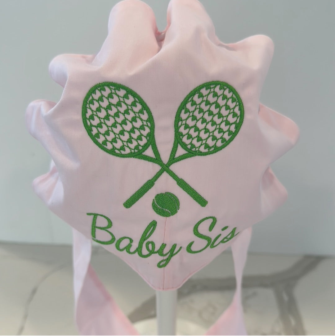 PINK SOUTHERN BONNET WITH LACE – Southern Sorelle Embroidery Boutique