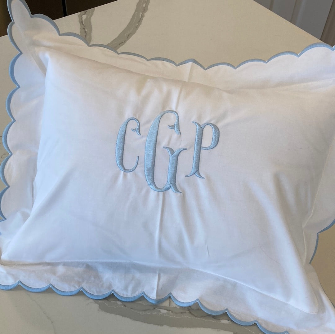 Thick Scallop Baby Sham - Blue - NEW! – Southern Sorelle Embroidery ...